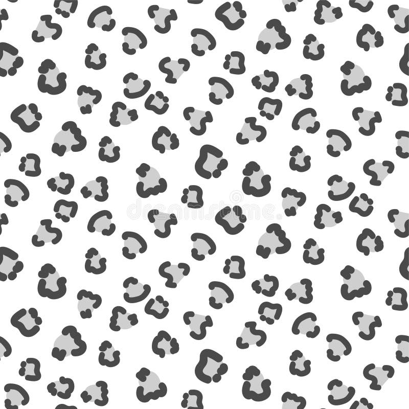 Snow White Leopard Seamless Vector Pattern. Stock Vector - Illustration ...