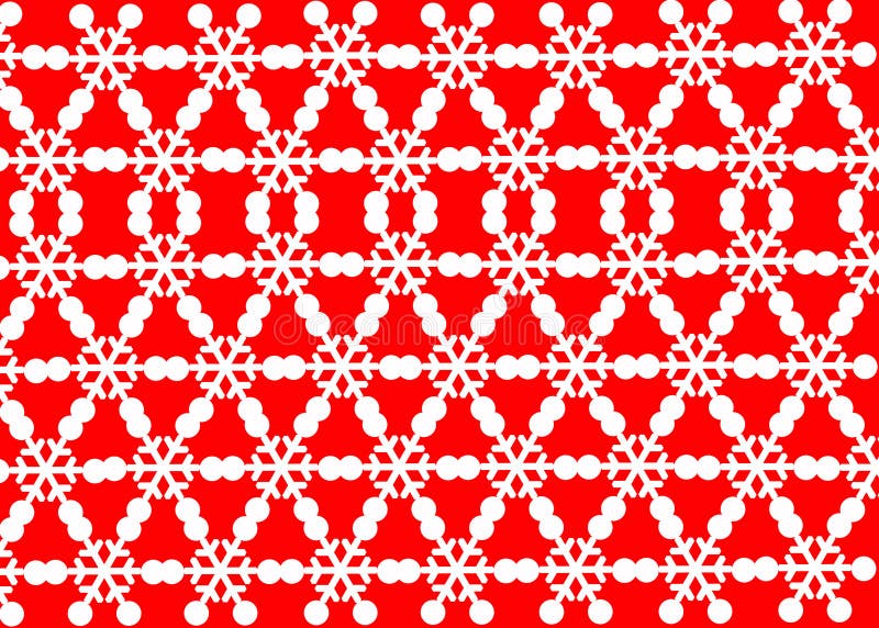 Snow White Patterns on Red Background. Stock Illustration ...
