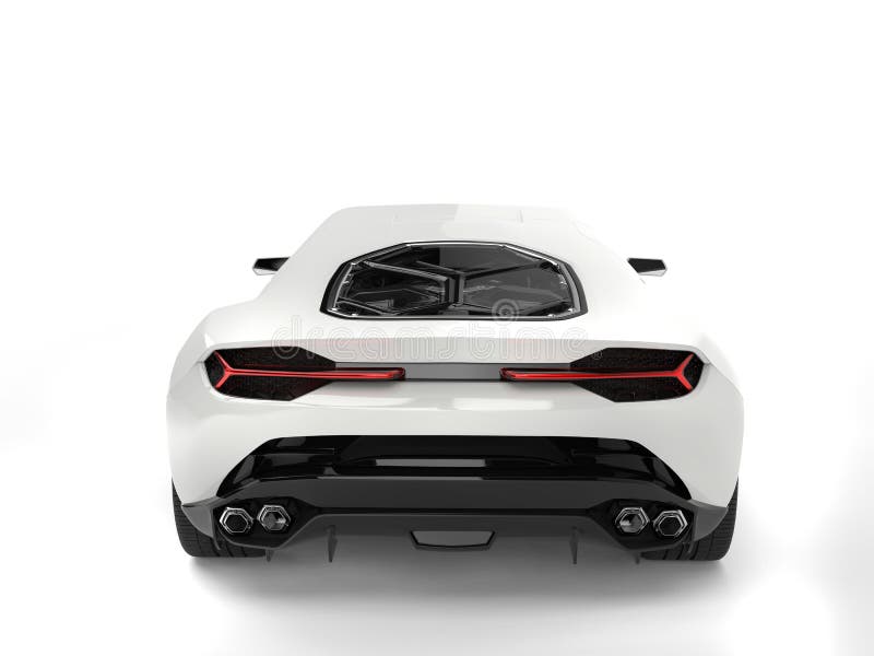Snow White Sports Car - Back View Stock Illustration - Illustration of ...