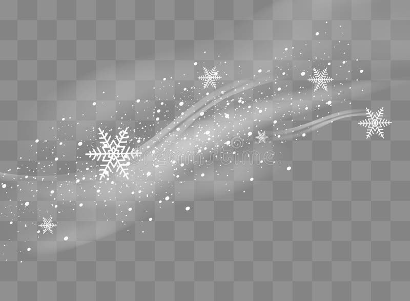 Snow and Wind on a Transparent Background. White Gradient Decorative ...