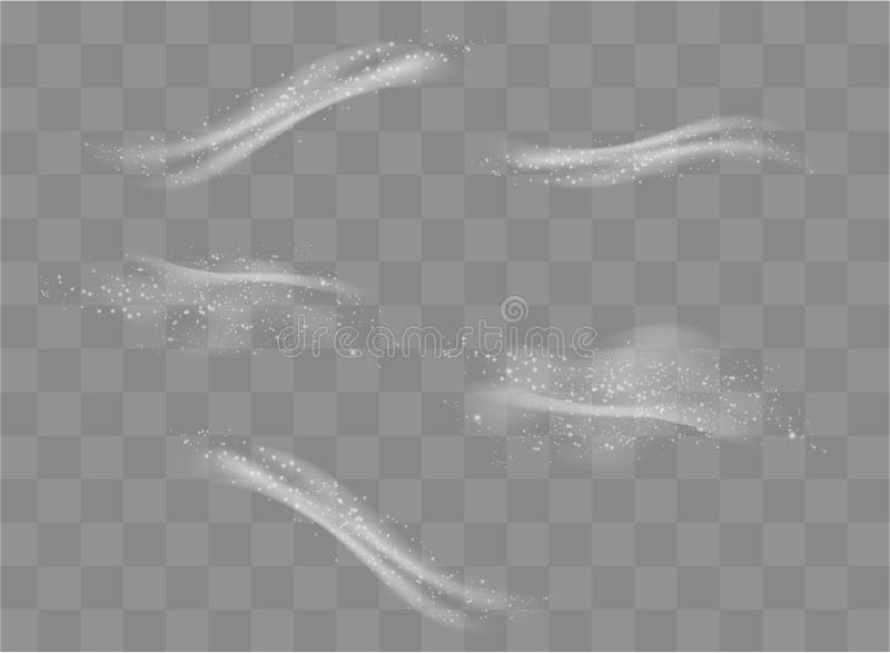 Snow and Wind on a Transparent Background. White Gradient Decorative ...