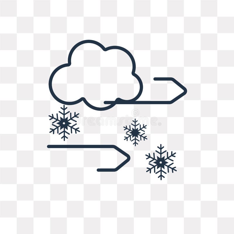 Snow and Wind Vector Icon Isolated on Transparent Background, Li Stock ...
