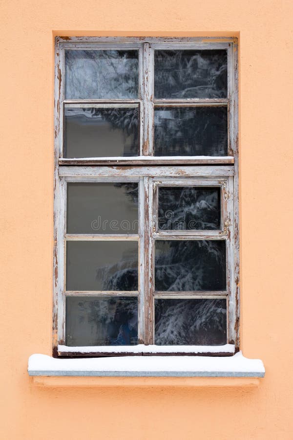 Snow on a window sill stock image. Image of frame, winter - 80141235