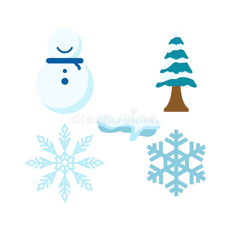 Snow Winter Element Vector Design Stock Illustration - Illustration of ...