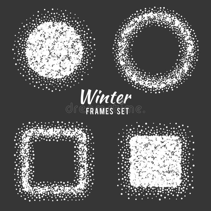 Snow Winter Frames Vector Set Stock Vector - Illustration of element ...