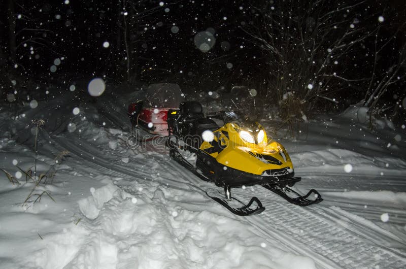 Snow Winter Frost Snowmobile Transport Stock Image - Image of white ...