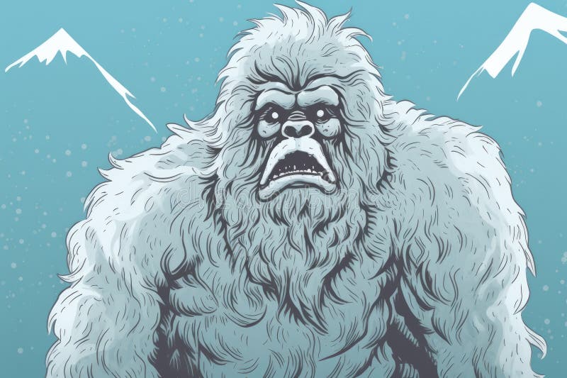 Snow Yeti and Mountains Covered in Snow, Created Using Generative Ai ...