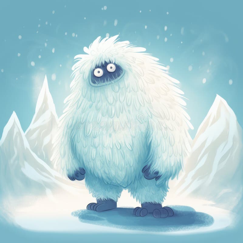 Snow Yeti and Trees Covered in Snow, Created Using Generative Ai ...