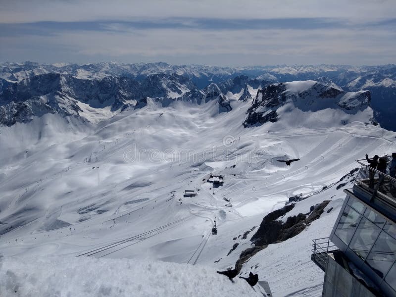 Snow Zugspitze Bavaria Germany Mountains Alps Editorial Image - Image ...