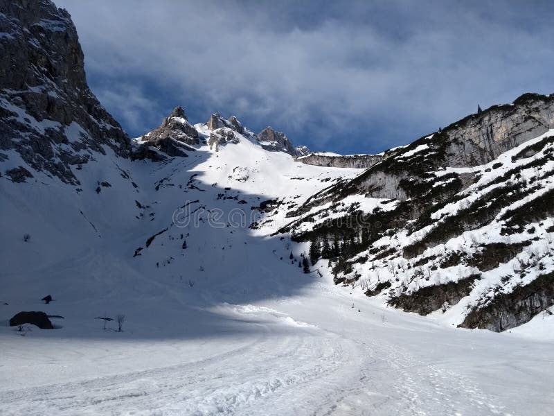 Snow Zugspitze Bavaria Germany Mountains Alps Stock Photo - Image of ...