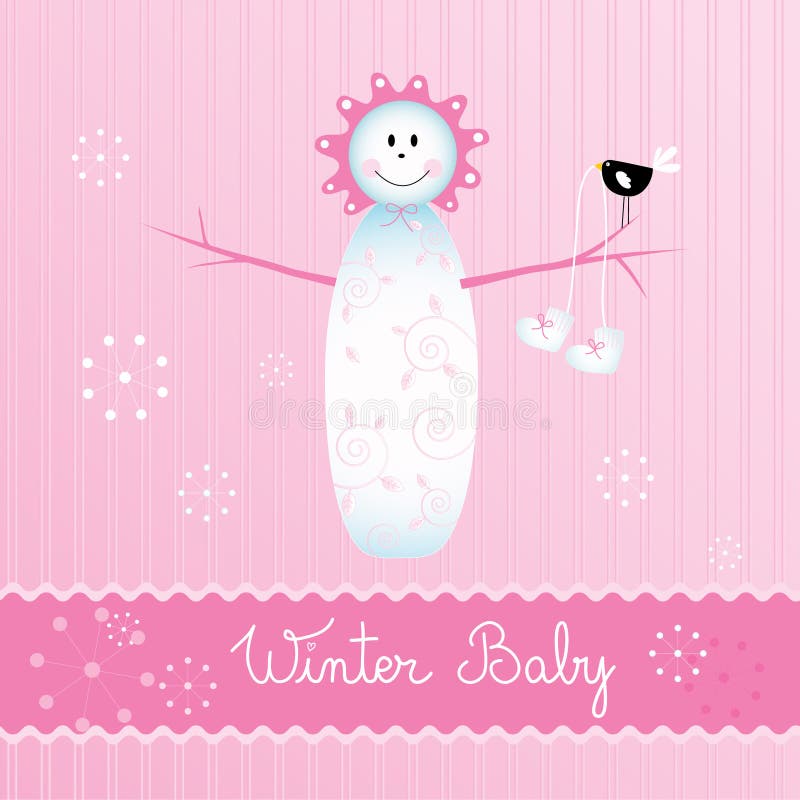 Snowbaby girl stock vector. Illustration of cute, card - 7088301