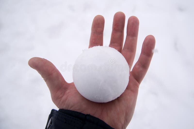 Snowball in Bare Hand. Snowball Melts in Bare Hand Stock Photo - Image ...