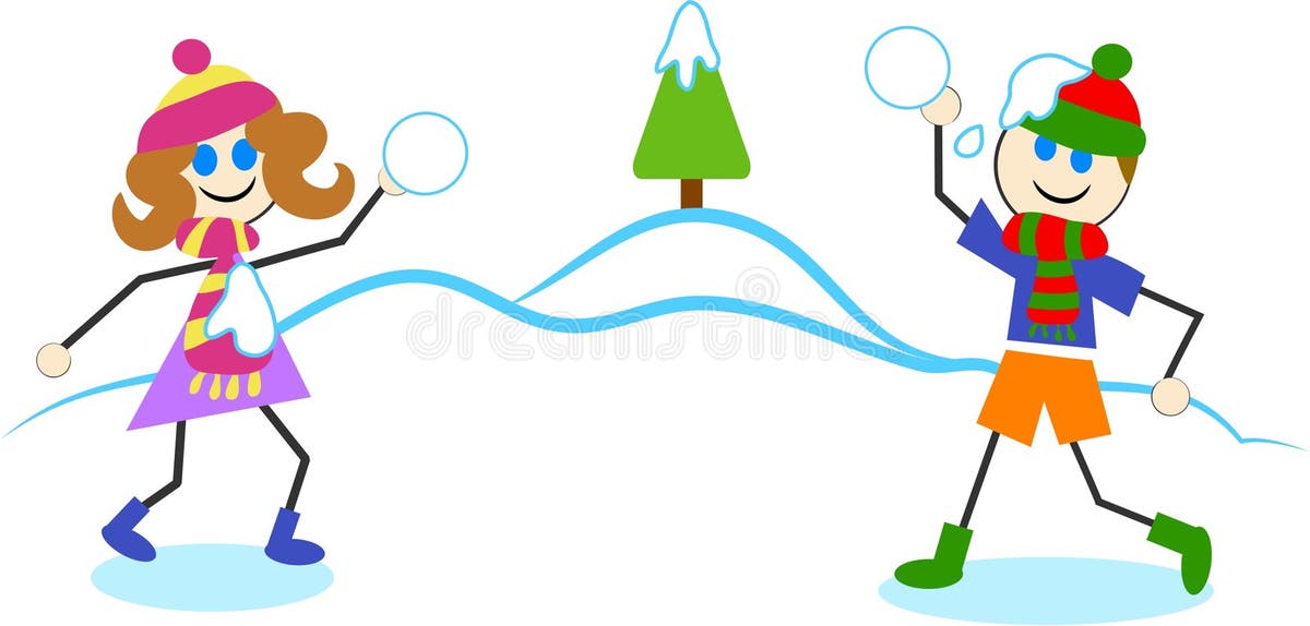 Playing Snowball Fight Stock Illustrations – 973 Playing Snowball Fight ...