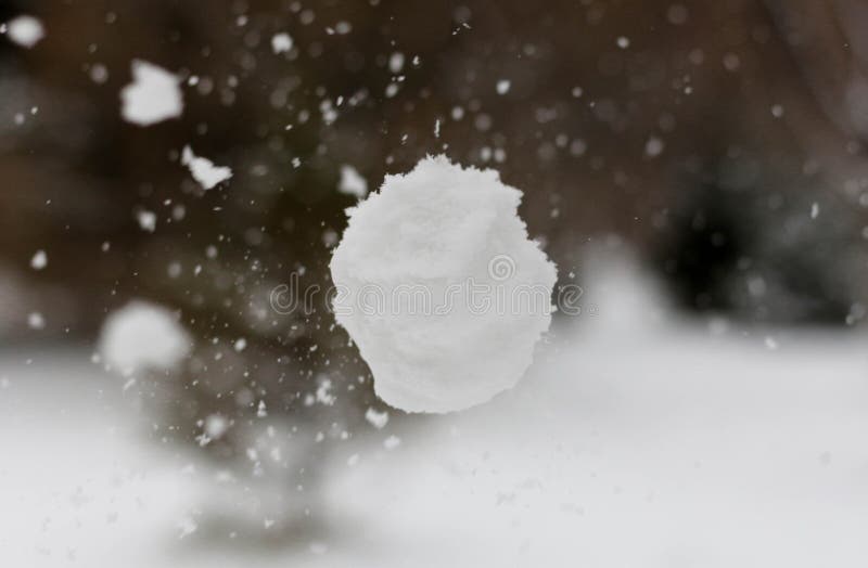 Snowball Flies into the Camera. the Snowball Shatters into Snowflakes ...