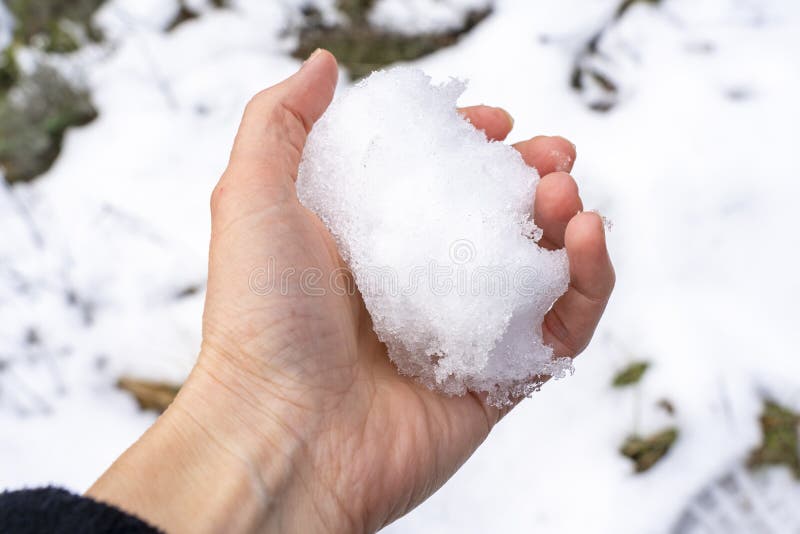 Snowball in hand stock photo. Image of textile, frozen - 104048002