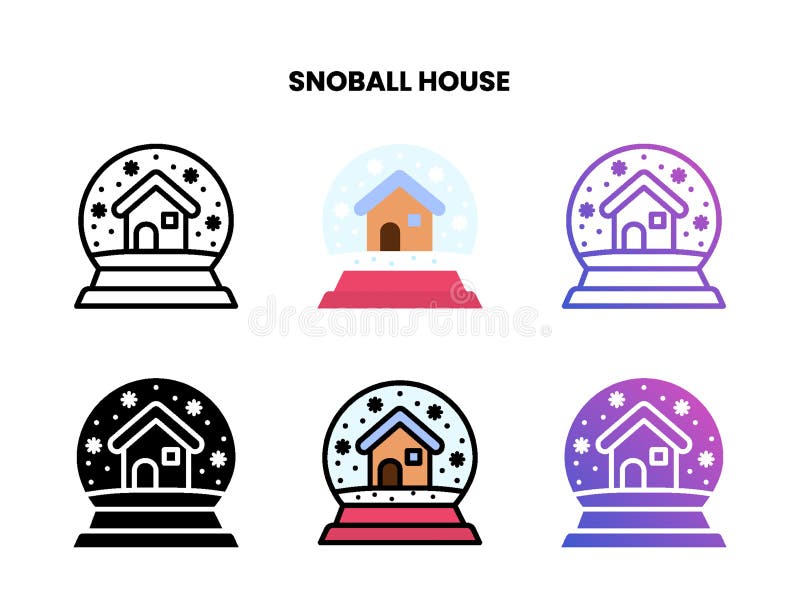 Snowball with House Icon with Different Style. Stock Vector ...