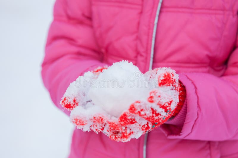 Snowball on Red. stock photo. Image of frozen, little - 35344846