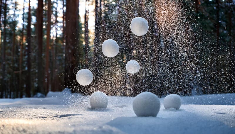 Snowballs Falling To the Ground Stock Illustration - Illustration of ...