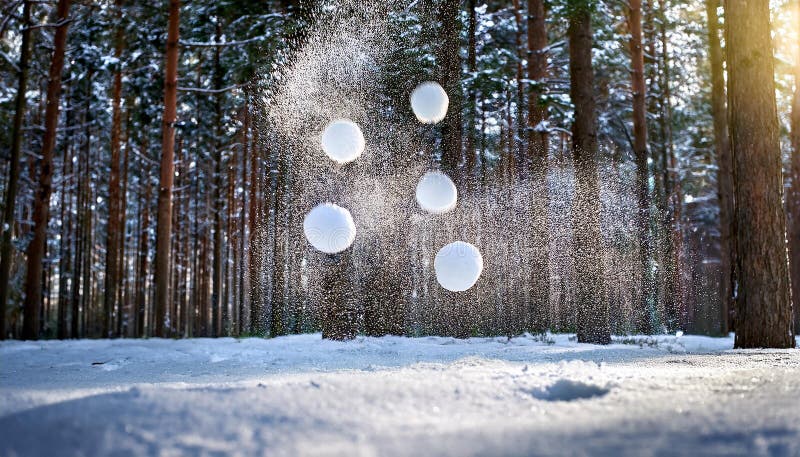Snowballs Falling To the Ground Stock Illustration - Illustration of ...