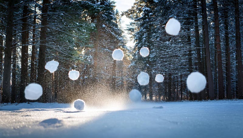 Snowballs Falling To the Ground Stock Illustration - Illustration of ...