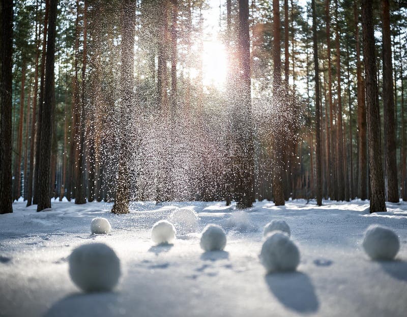 Snowballs Falling To the Ground Stock Illustration - Illustration of ...