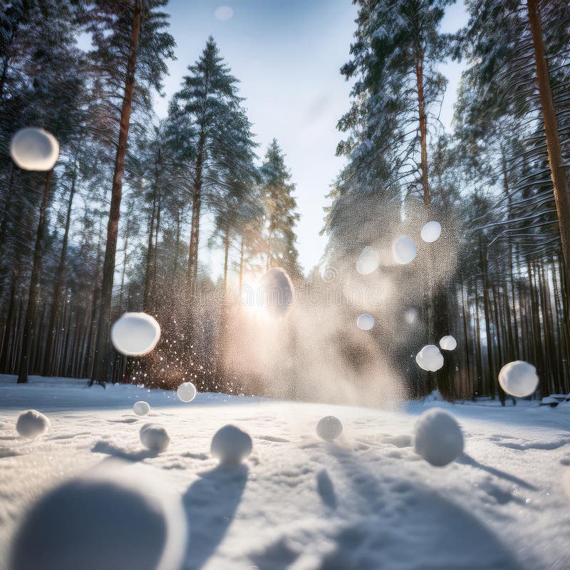 Snowballs Falling To the Ground Stock Illustration - Illustration of ...