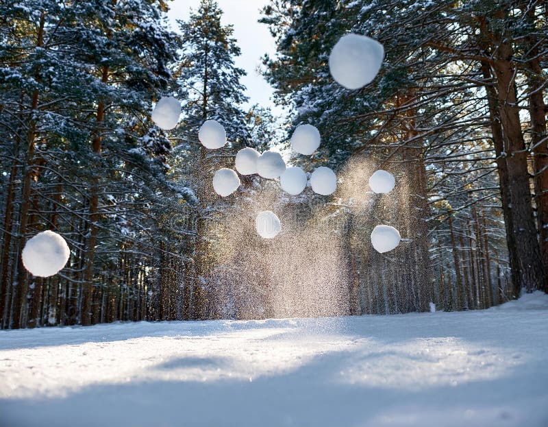 Snowballs Falling To the Ground Stock Illustration - Illustration of ...