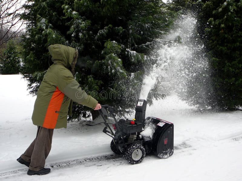 Man using a snowblower stock photo. Image of male, freezing - 14088950