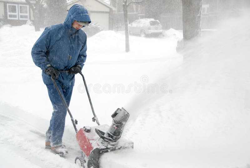 Man Using a Snow Blower editorial image. Image of seasonal - 18444965