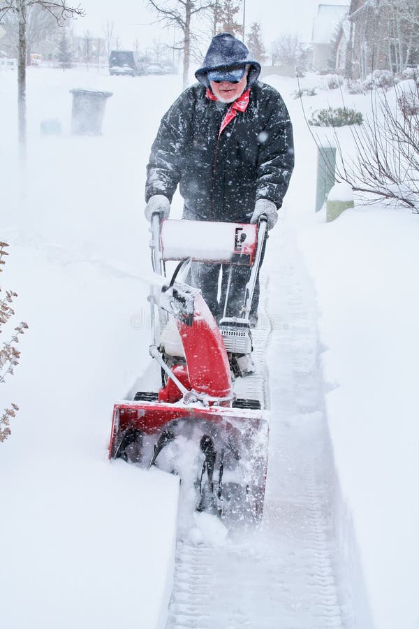 Man using a snowblower stock photo. Image of male, freezing - 14088950