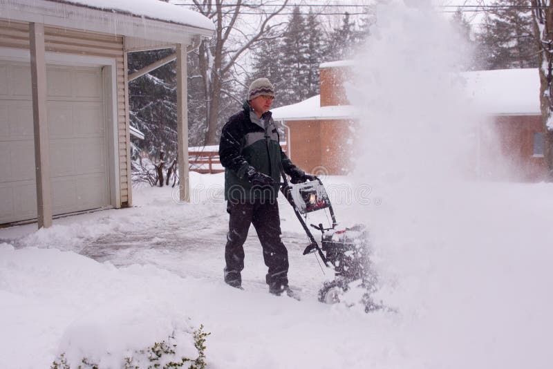 Snowblower Blowing Toward Viewer Stock Image - Image of snowblower ...