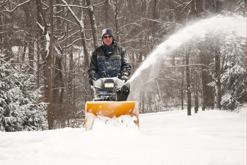 Snowblowing stock photo. Image of clearing, season, thrower - 22989308