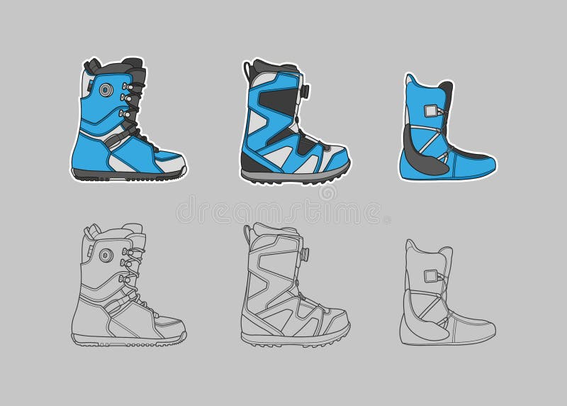 Snowboard boots stock vector. Illustration of vector - 65839198