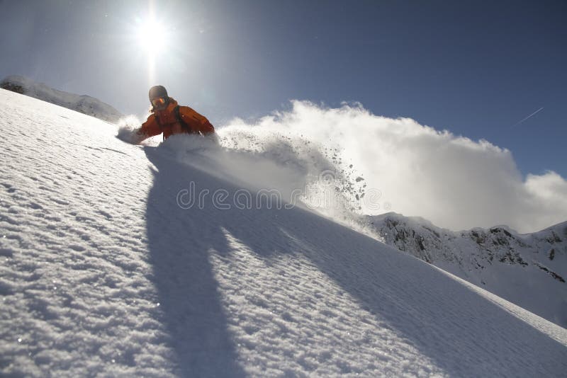 Snowboard freerider stock photo. Image of snowboard, action - 35348576