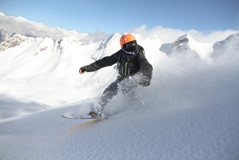 Snowboard freerider stock image. Image of extreme, powder - 35534315