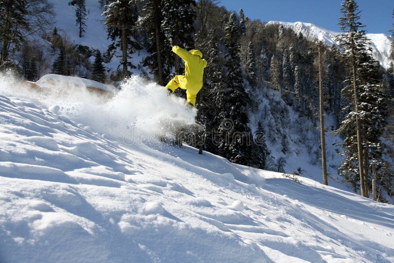 Snowboard freerider stock photo. Image of fast, action - 35623626
