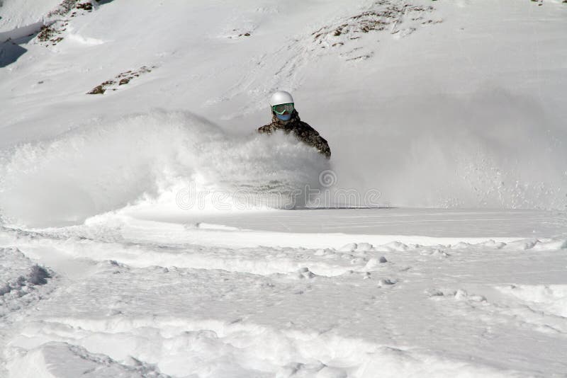 Snowboard freerider stock image. Image of jumping, downhill - 36124595
