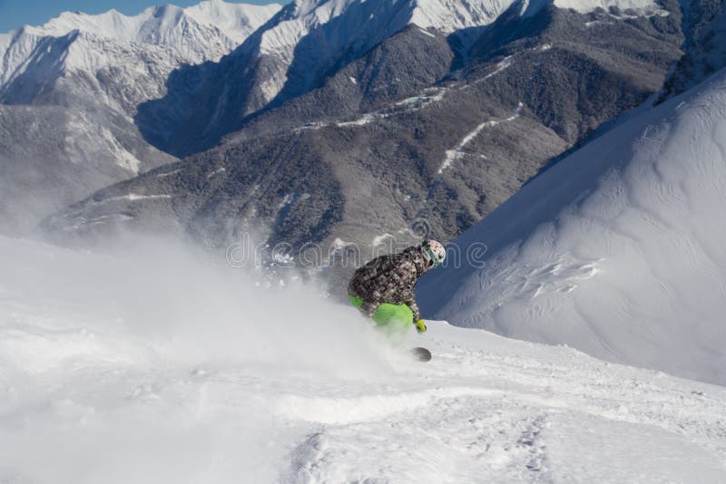 Snowboard freerider stock photo. Image of mountain, freerider - 37081720