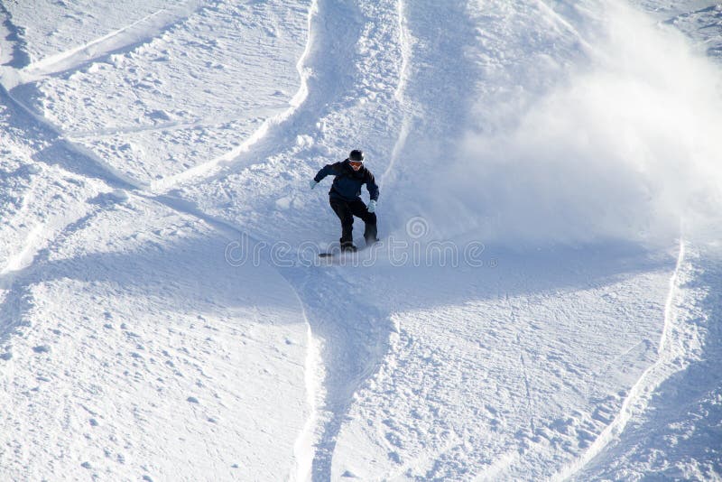 Snowboard Freerider in the Mountains Stock Image - Image of ride, fast ...