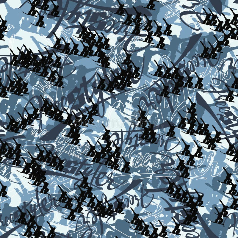 Snowboard Freestyle Camouflage Abstract Background Stock Vector ...