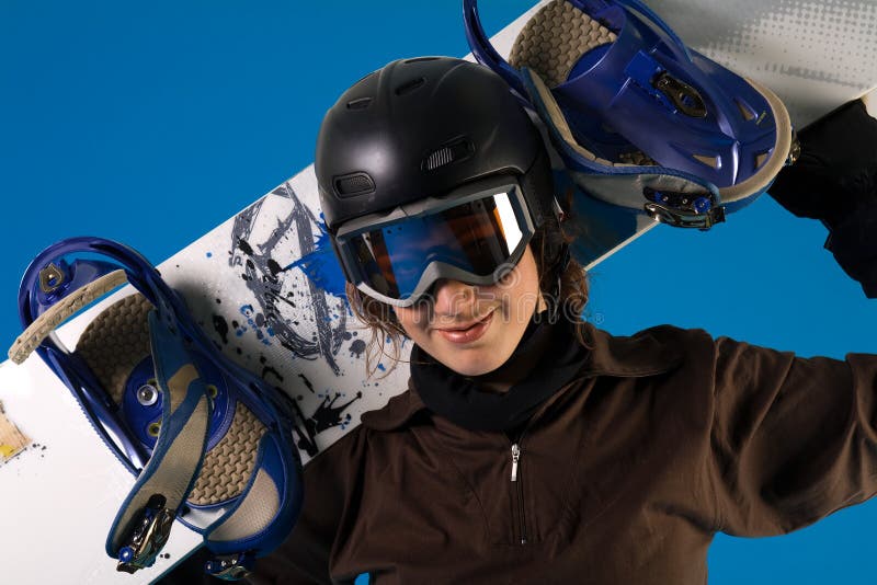 Snowboard girl stock image. Image of contact, friendly - 5336639