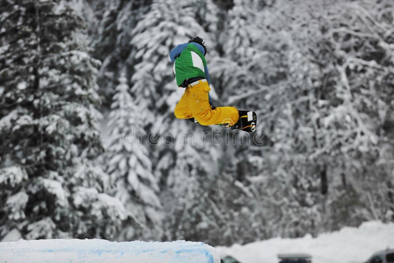 Snowboard jump stock photo. Image of crazy, outside, snowboarder - 13023274