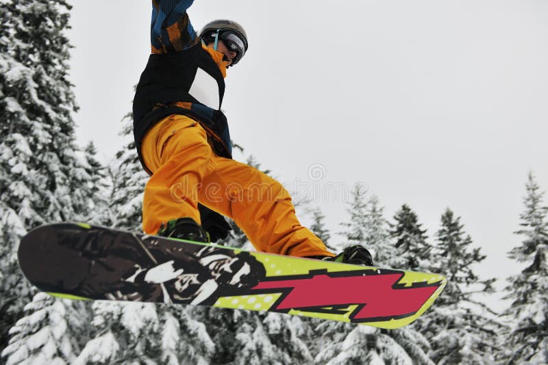 Snowboard jump stock photo. Image of slope, jumping, jump - 13023512