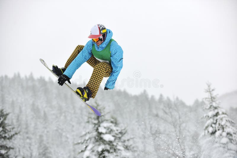 Snowboard jump stock photo. Image of mountain, adventure - 13023674