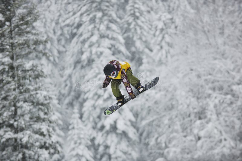 Snowboard jump stock photo. Image of slope, jumping, jump - 13023512