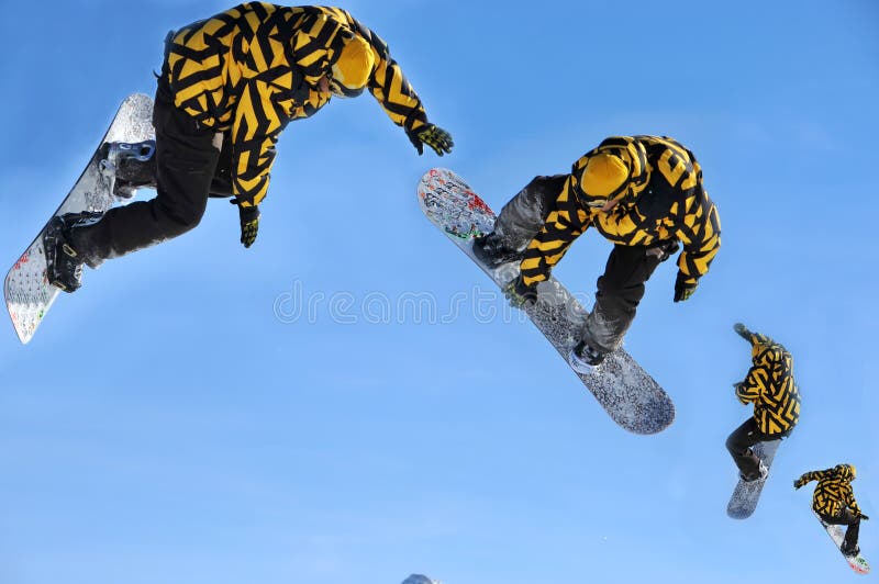 Snowboard jump sequence stock image. Image of protect - 8374523