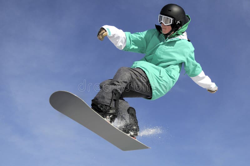 Snowboard jumping stock photo. Image of snow, freestyle - 18980256