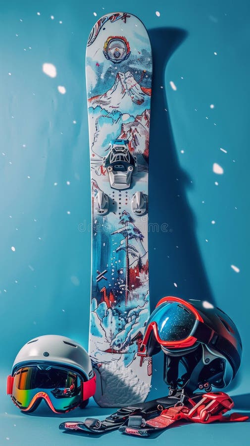 Snowboard with Modern Graphic Design. Generative Ai Stock Illustration ...