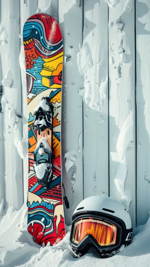 Snowboard with Modern Graphic Design. Generative Ai Stock Illustration ...