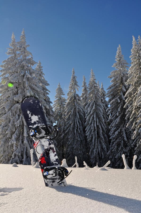 Snowboard in mountains stock photo. Image of winter, alps - 7594728